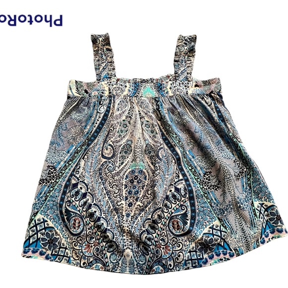 bash | Tops | Bash Top Paisley Print Straps Babydoll Green Square Neck ...